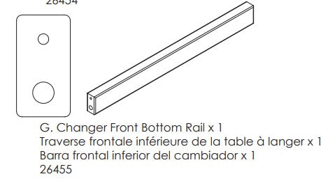 Changer Front Bottom Rail | Delta Children Parts