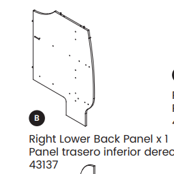 Right Lower Back Panel | Delta Children Parts