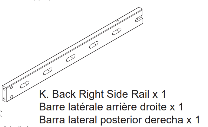 Back Right Side Rail | Delta Children Parts
